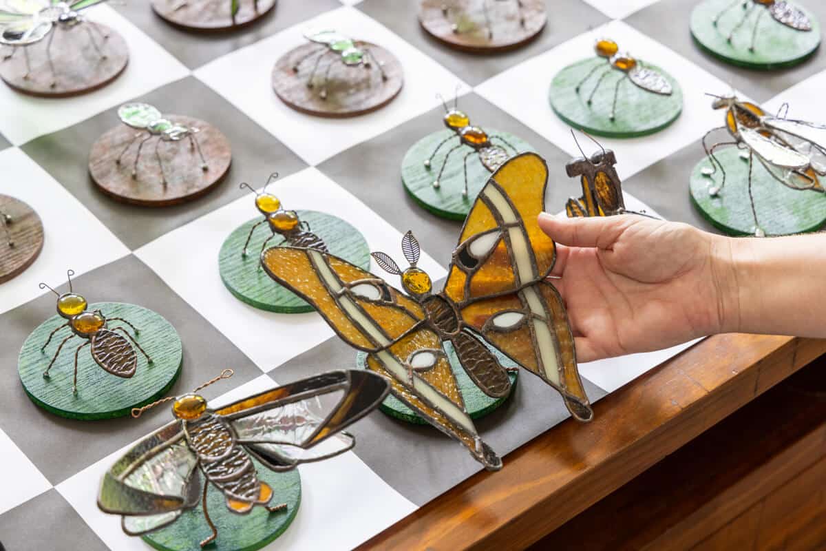 Glass Wings: The Stained Glass Insect Chess Set - Budd Photography